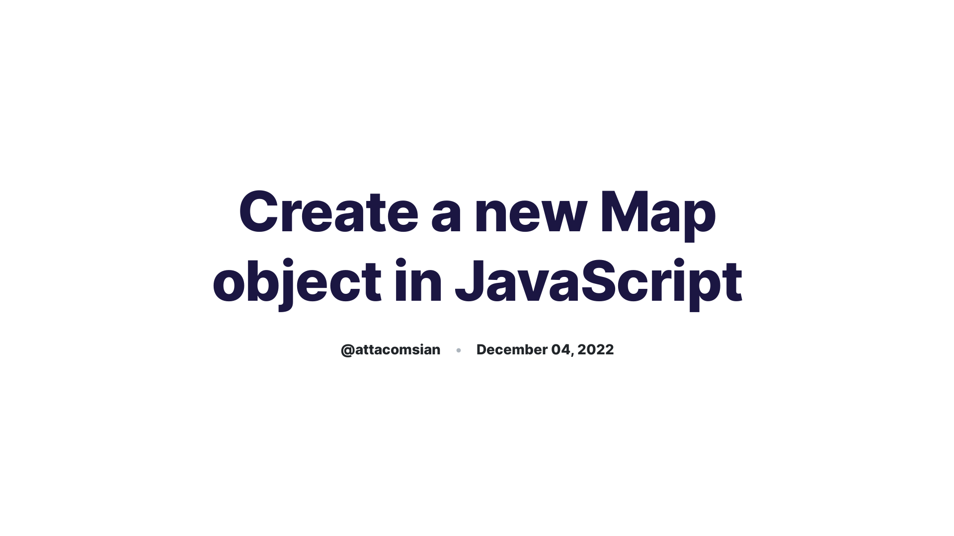 Create A New Map Object In JavaScript